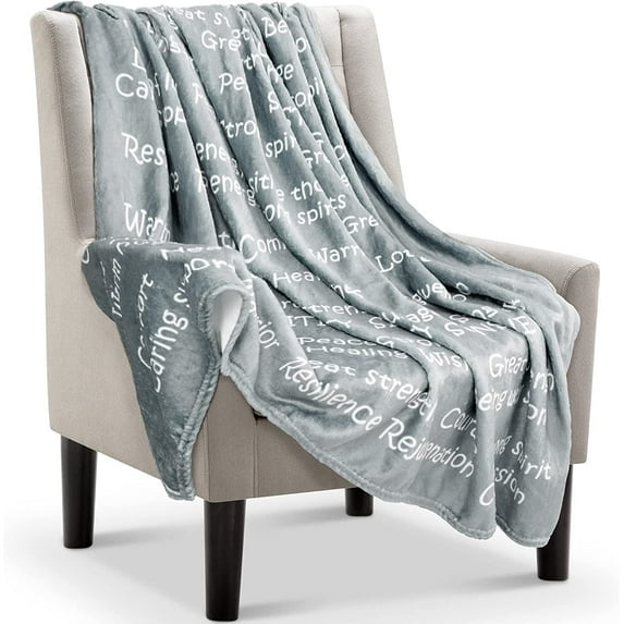 DAJU Healing Thoughts Throw Blanket | Positive Energy | Compassion ...