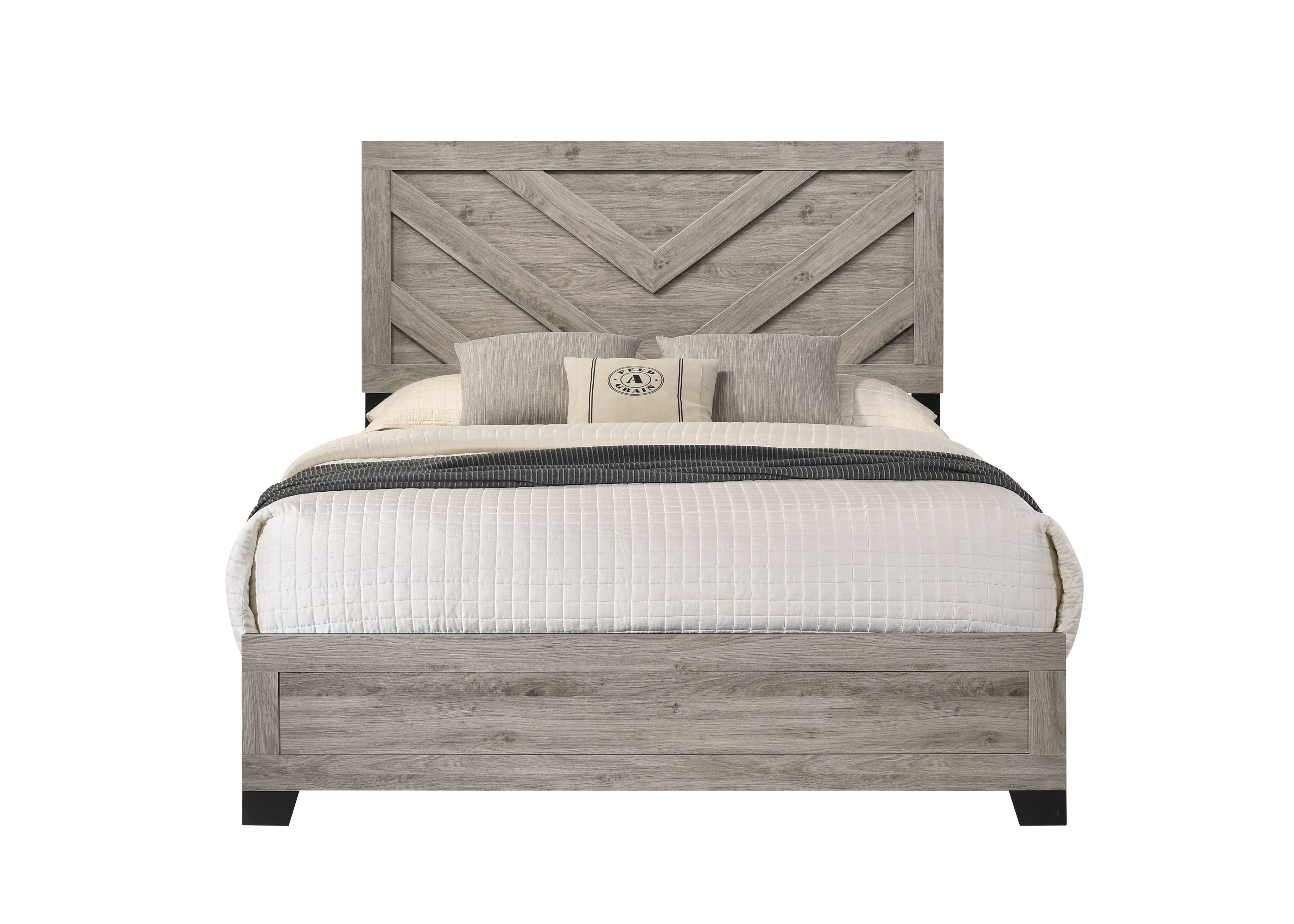 DAJU Mari Light Gray Finish Queen Bed - Walmart.com