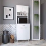 DAJU Pantry Cabinet 67" H,Four Doors,One Drawer,Three Internal Shelves ...