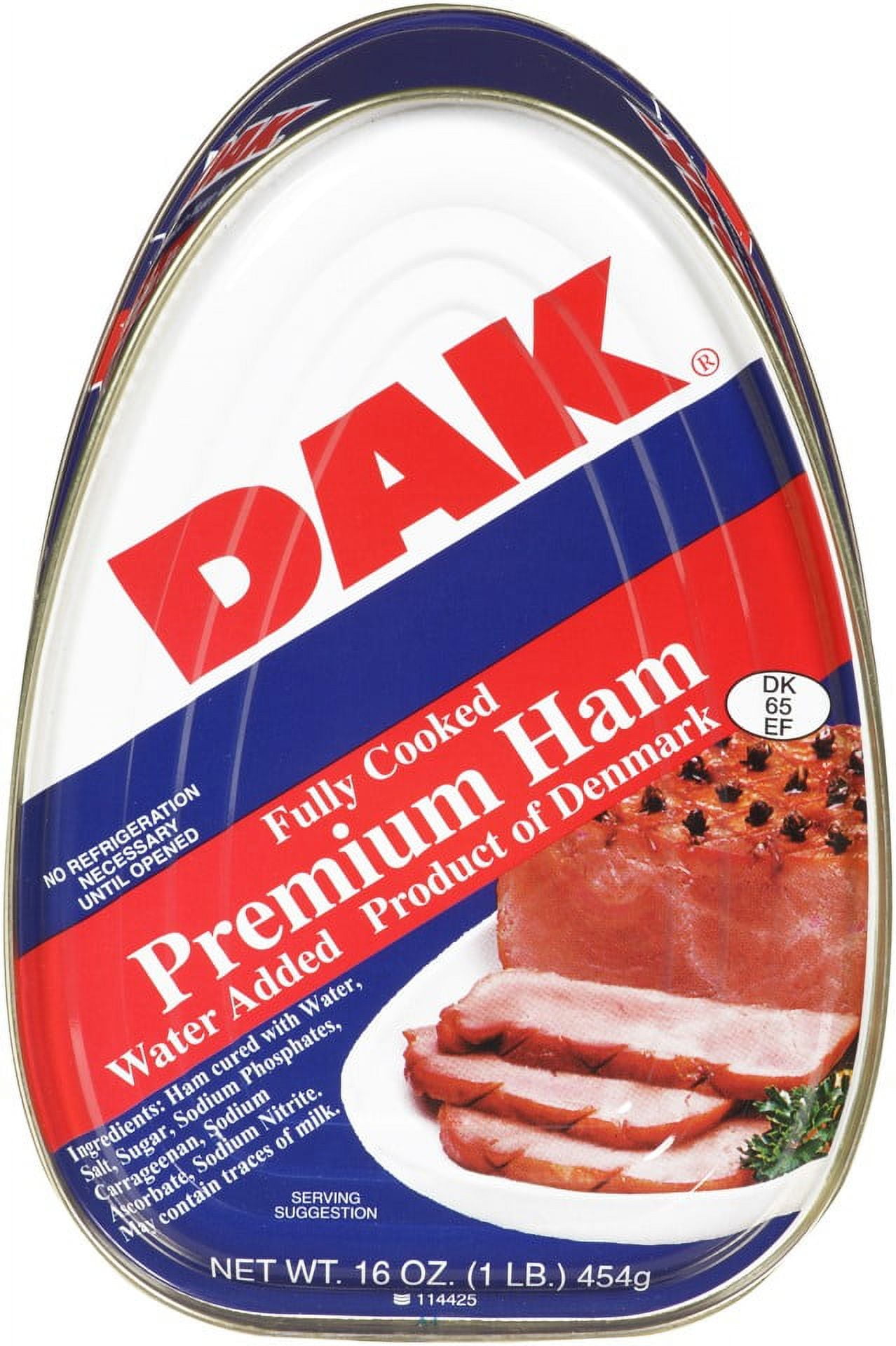 DAK Fully Cooked 16 oz Canned Ham, Ready to Eat, No Refrigeration ...