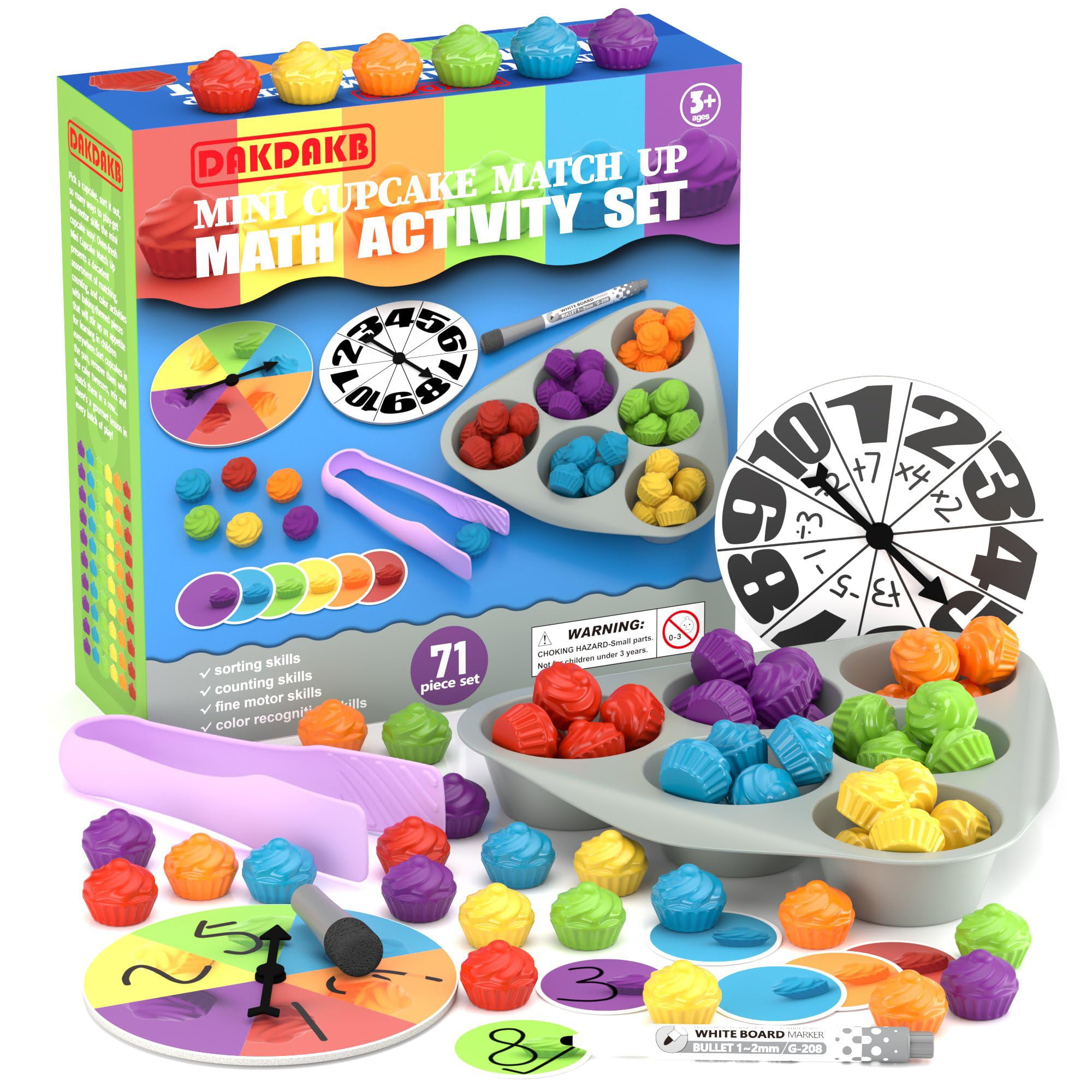 DAKDAKB Counting Cupcake Toys, AIF4 Matching Games Color Sorting for ...
