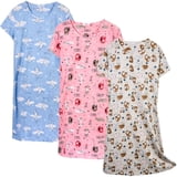 DAKIMOE 3 pack Nightgowns for Women Soft Cotton Short Sleeve Night ...