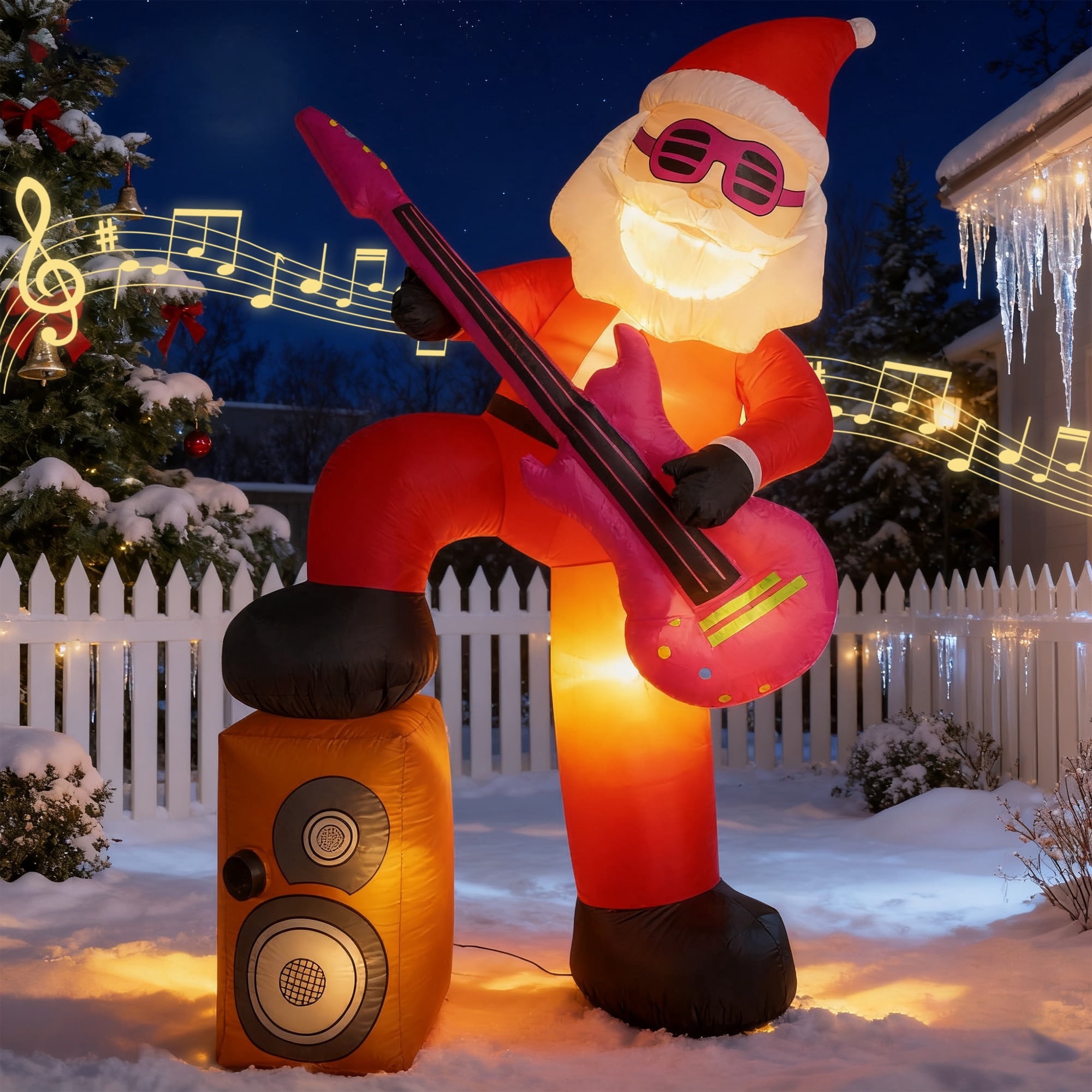 DAKIMOE 8FT Christmas Inflatables Decorations Outdoor Indoor with Music ...
