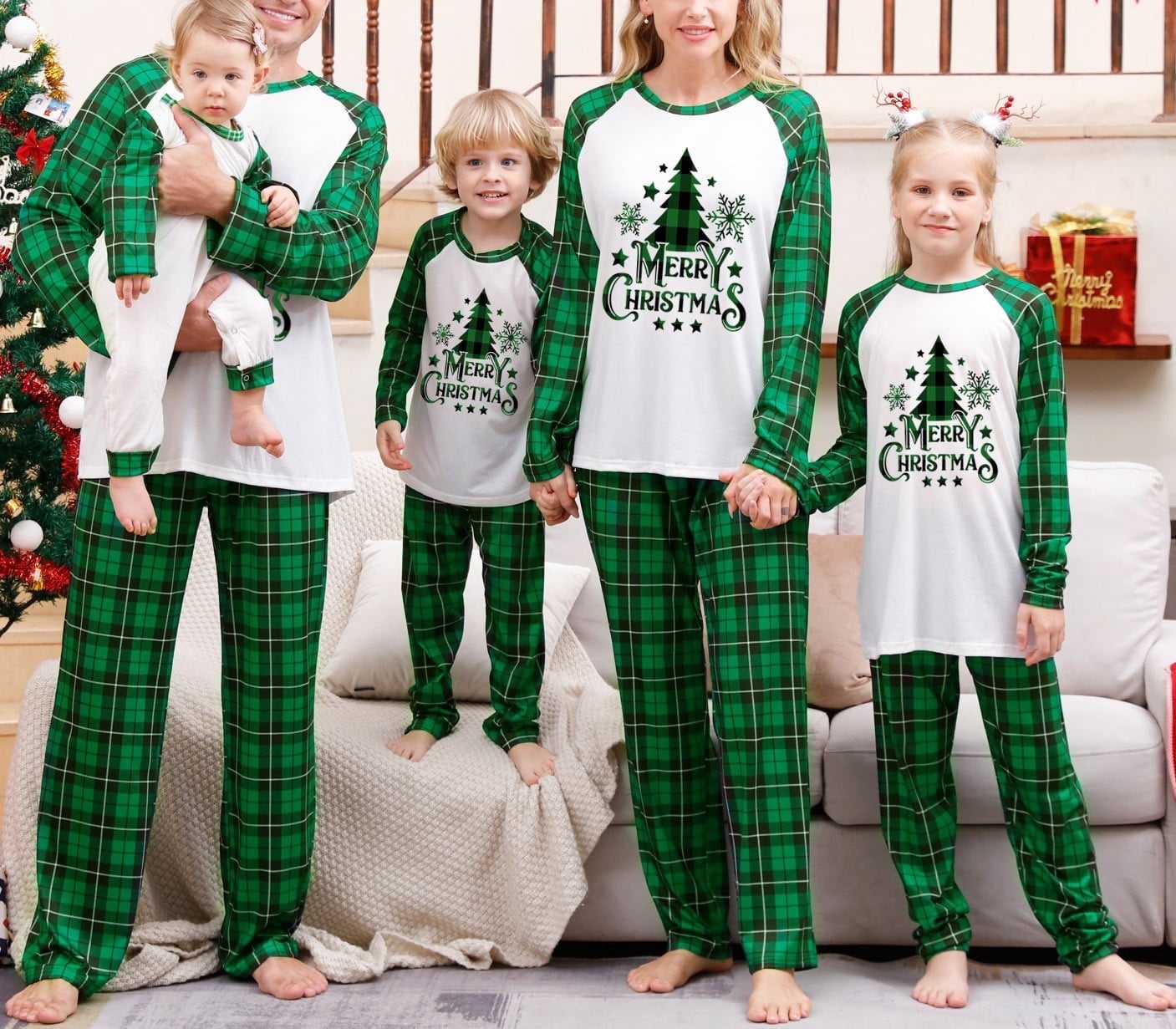 DAKIMOE Family Matching Christmas Pajamas Holiday Couple PJ Set Men and ...