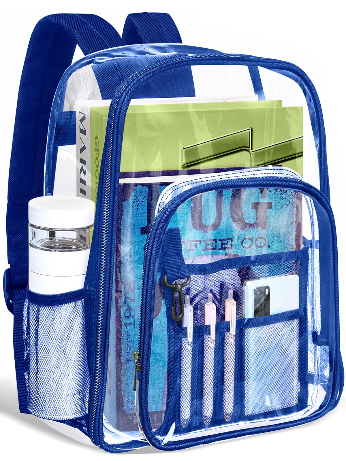 DAKIMOE Heavy Duty Clear Backpack, Large PVC Transparent, Stadium ...