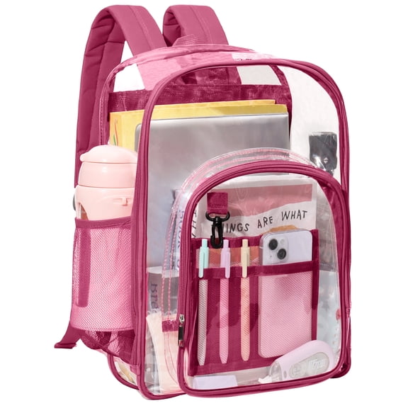 DAKIMOE Clear Backpack Heavy Duty Stadium Approved School Cute ...
