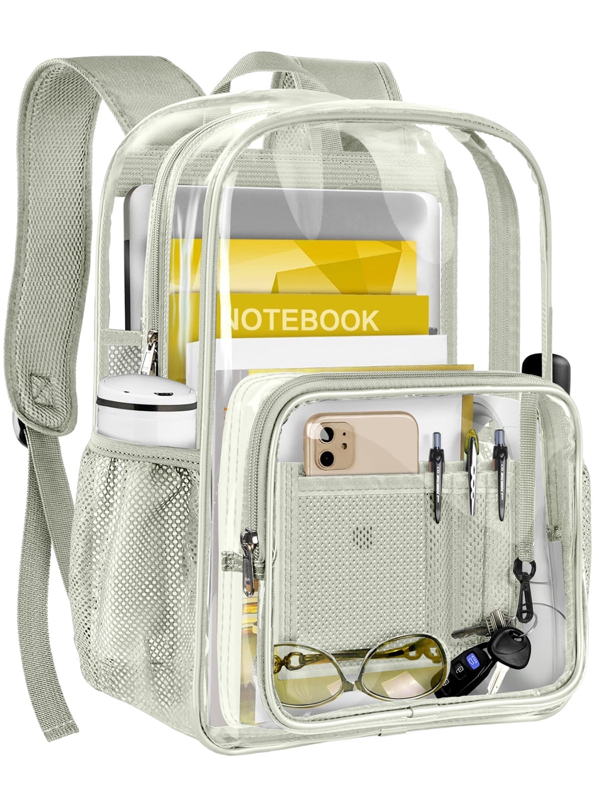 DAKIMOE Heavy Duty Clear Backpack Waterproof PVC Transparent Stadium ...