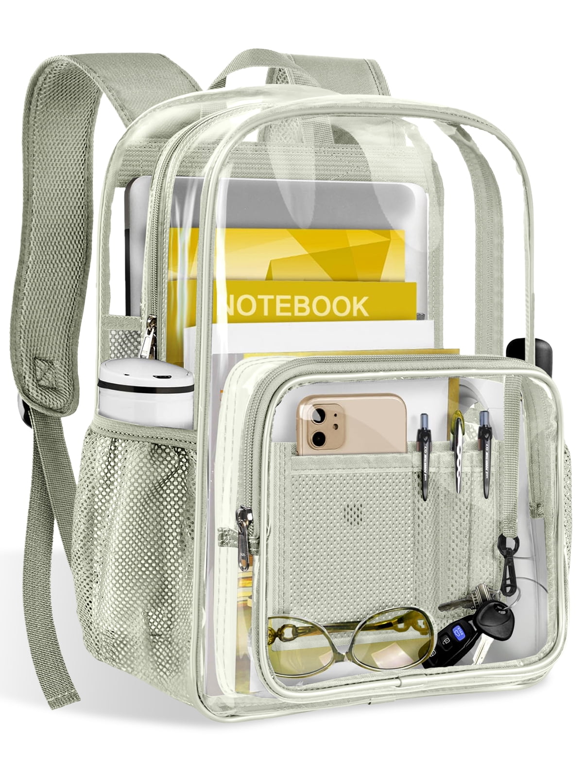 DAKIMOE Clear Backpack Heavy Duty Stadium Approved PVC Transparent ...