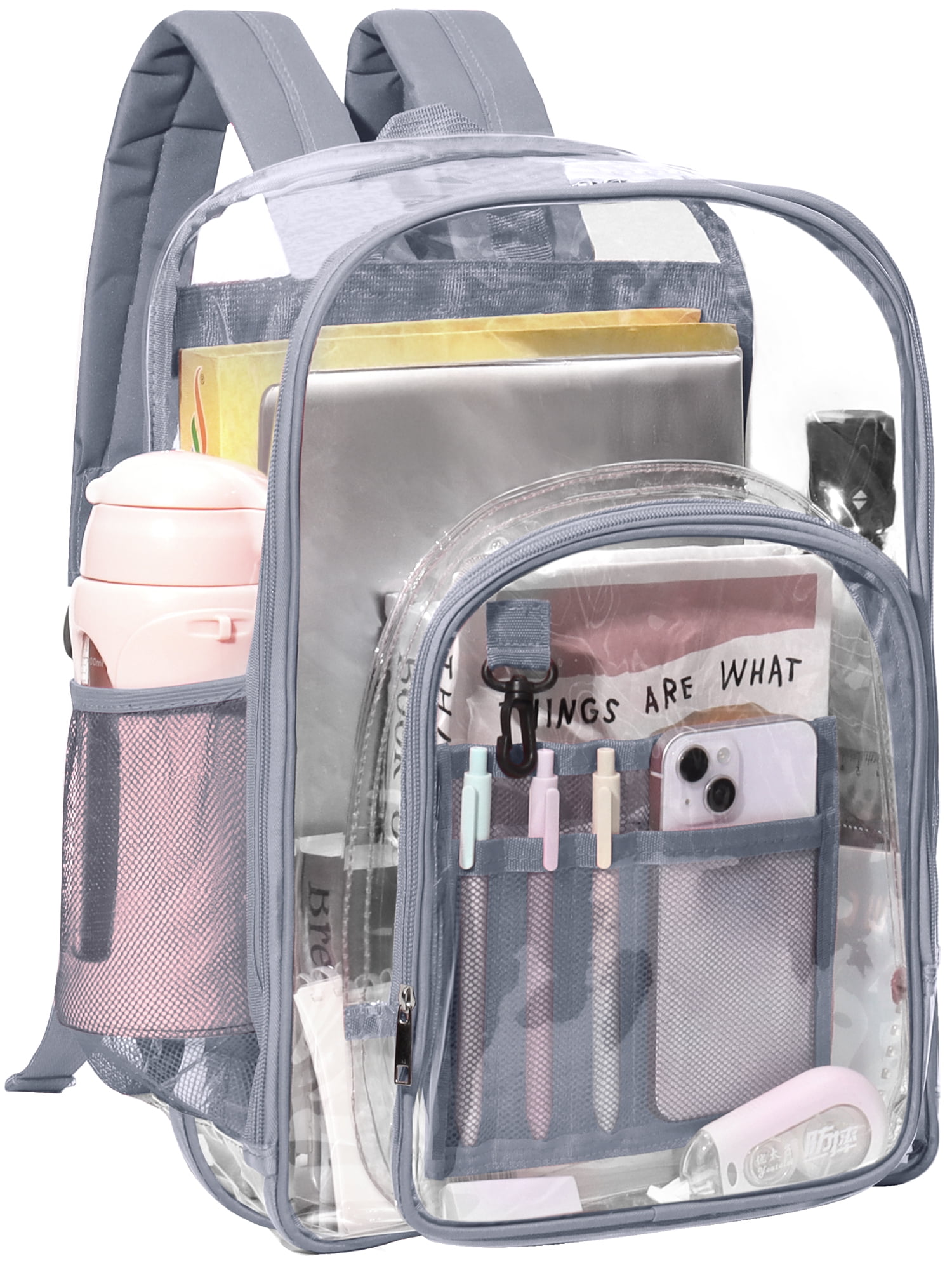 DAKIMOE Transparent PVC Backpack, Stadium Approved, Durable School ...