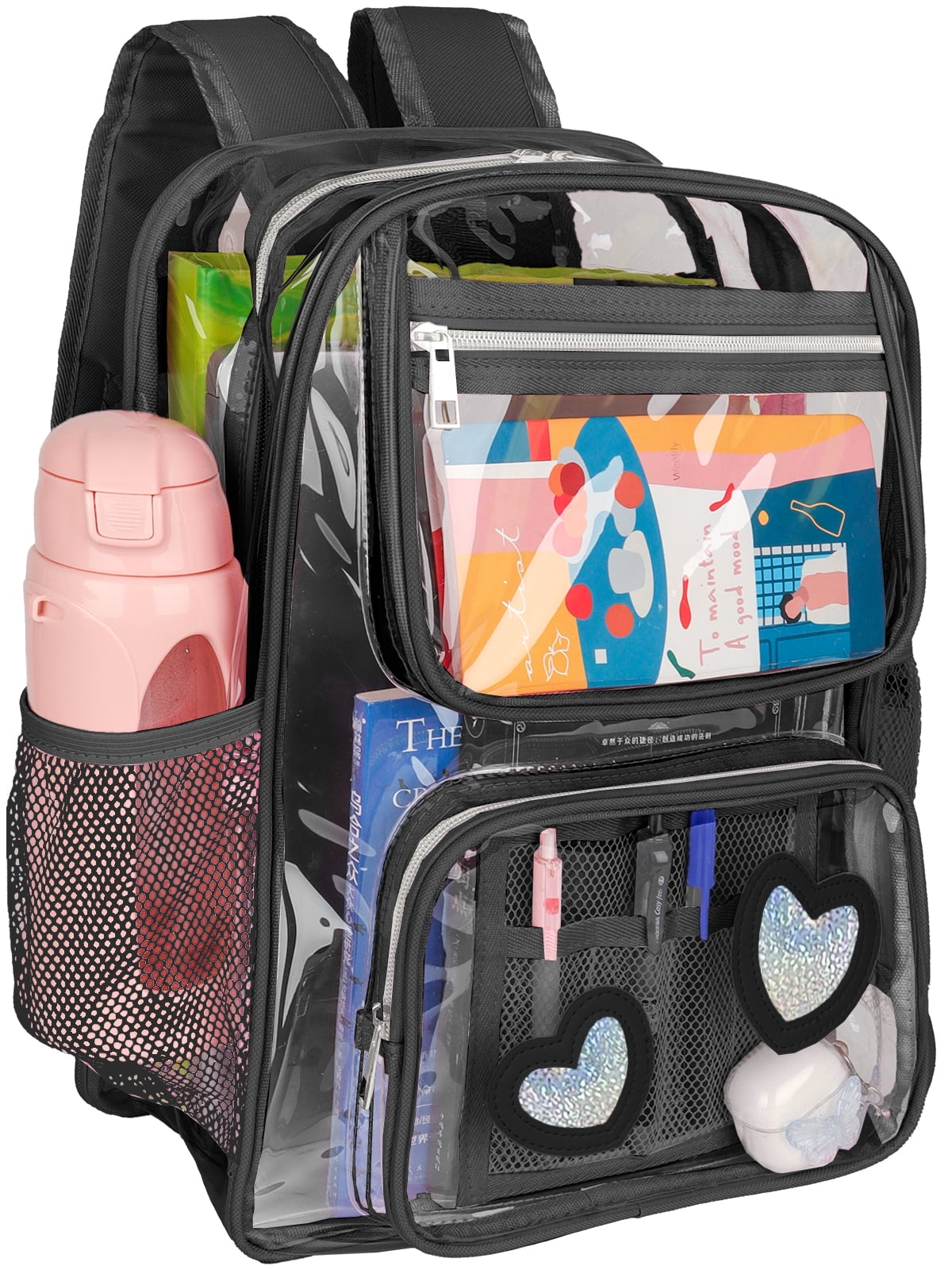 DAKIMOE Clear Backpack Heavy Duty Transparent Bag for Kids' School ...