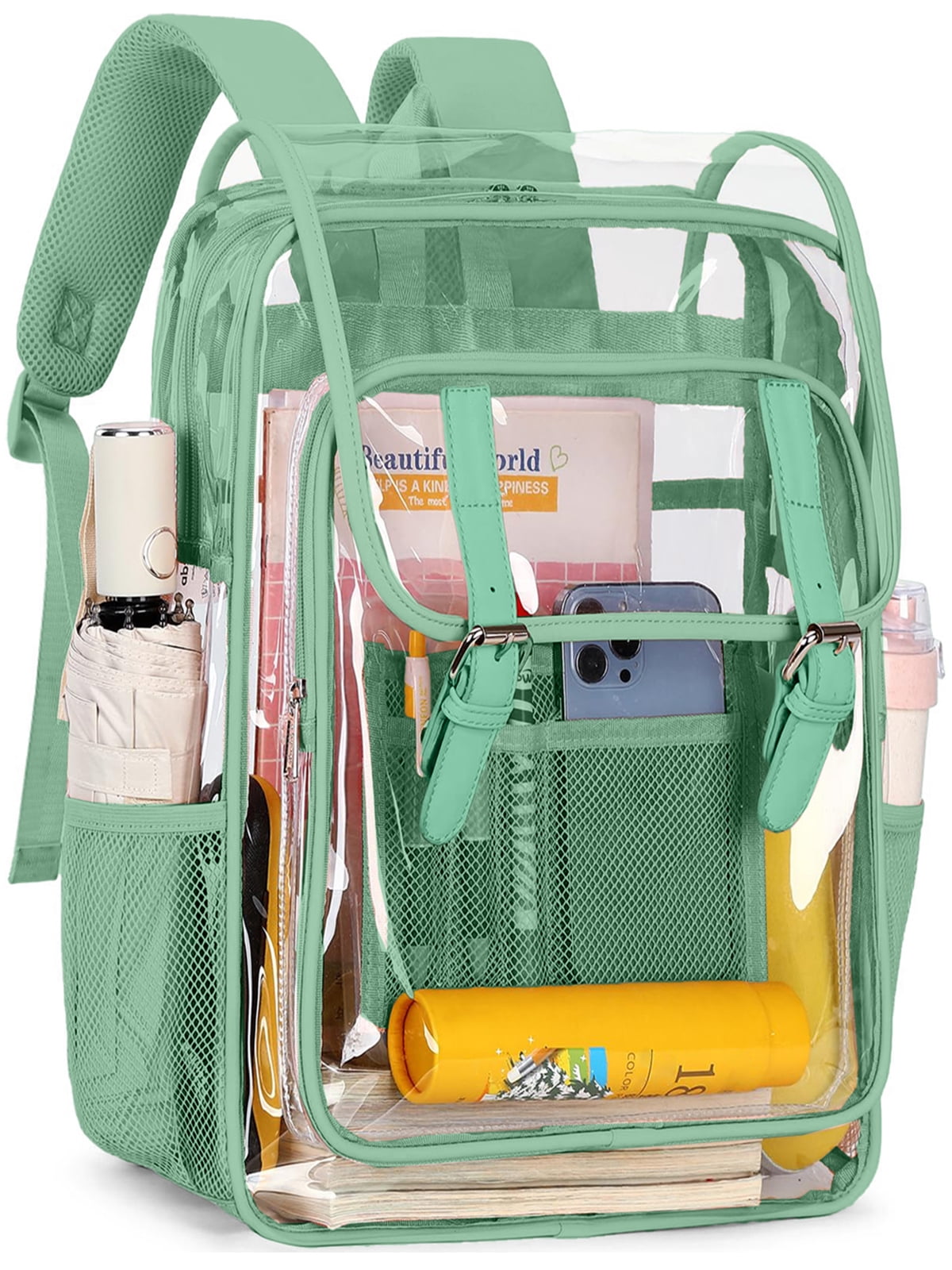 DAKIMOE Clear Backpack for School Stadium Approved, Girlish Backpacks ...