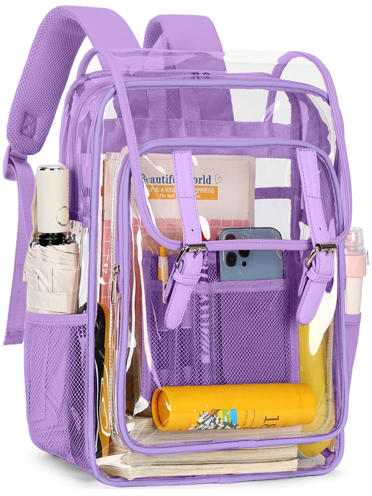 DAKIMOE Clear Backpack for School Stadium Approved, Girlish Backpacks ...