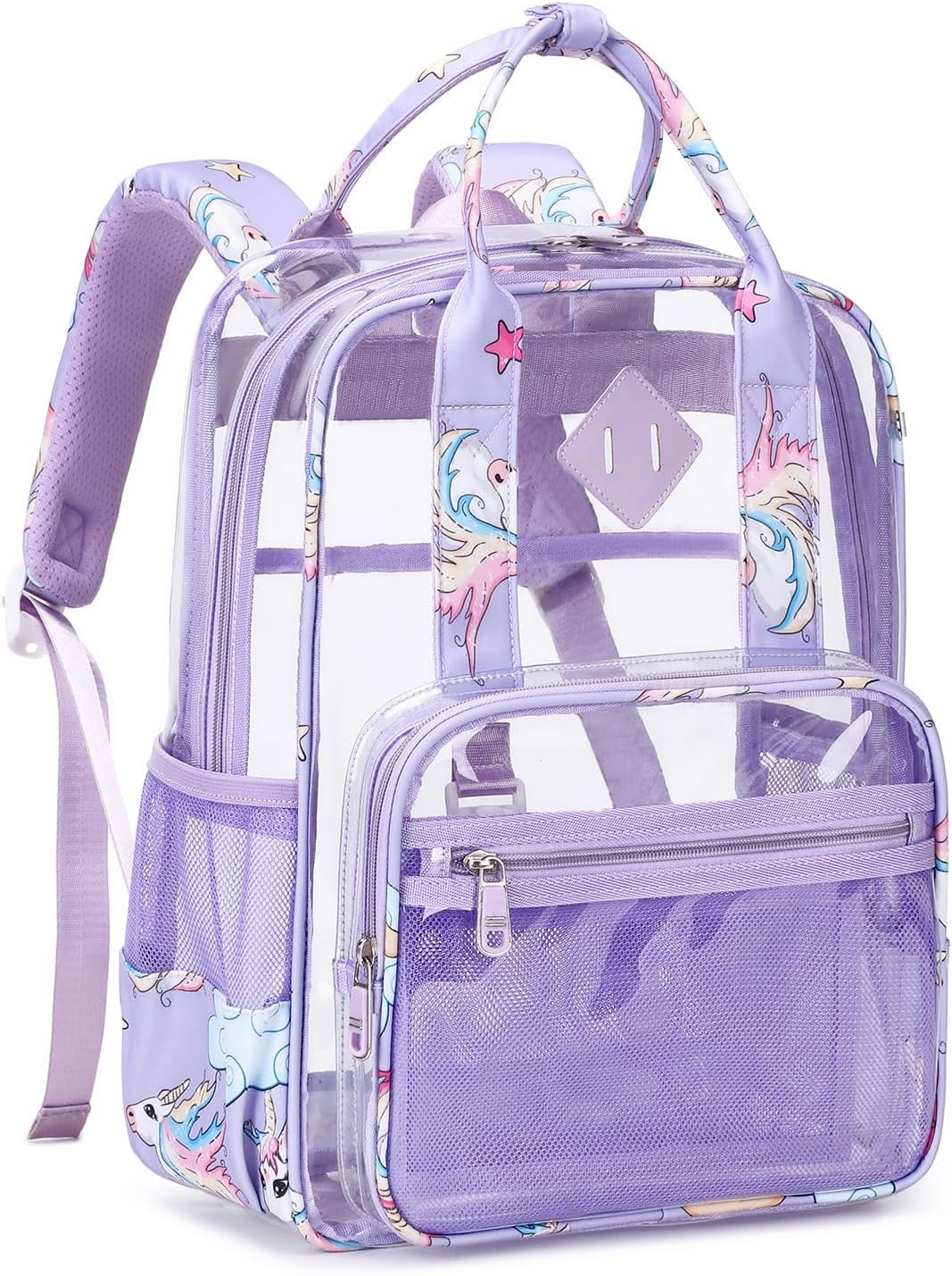 DAKIMOE Clear Backpacks for School Small Clear Book Bag Heavy Duty Pvc ...