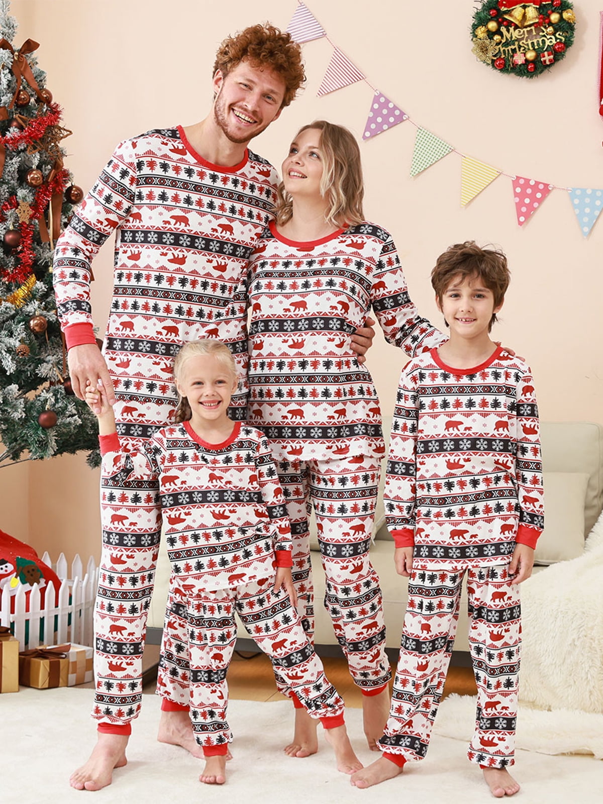 DAKIMOE Christmas Pajamas for Family Matching Sets Couples Xmas Pjs ...