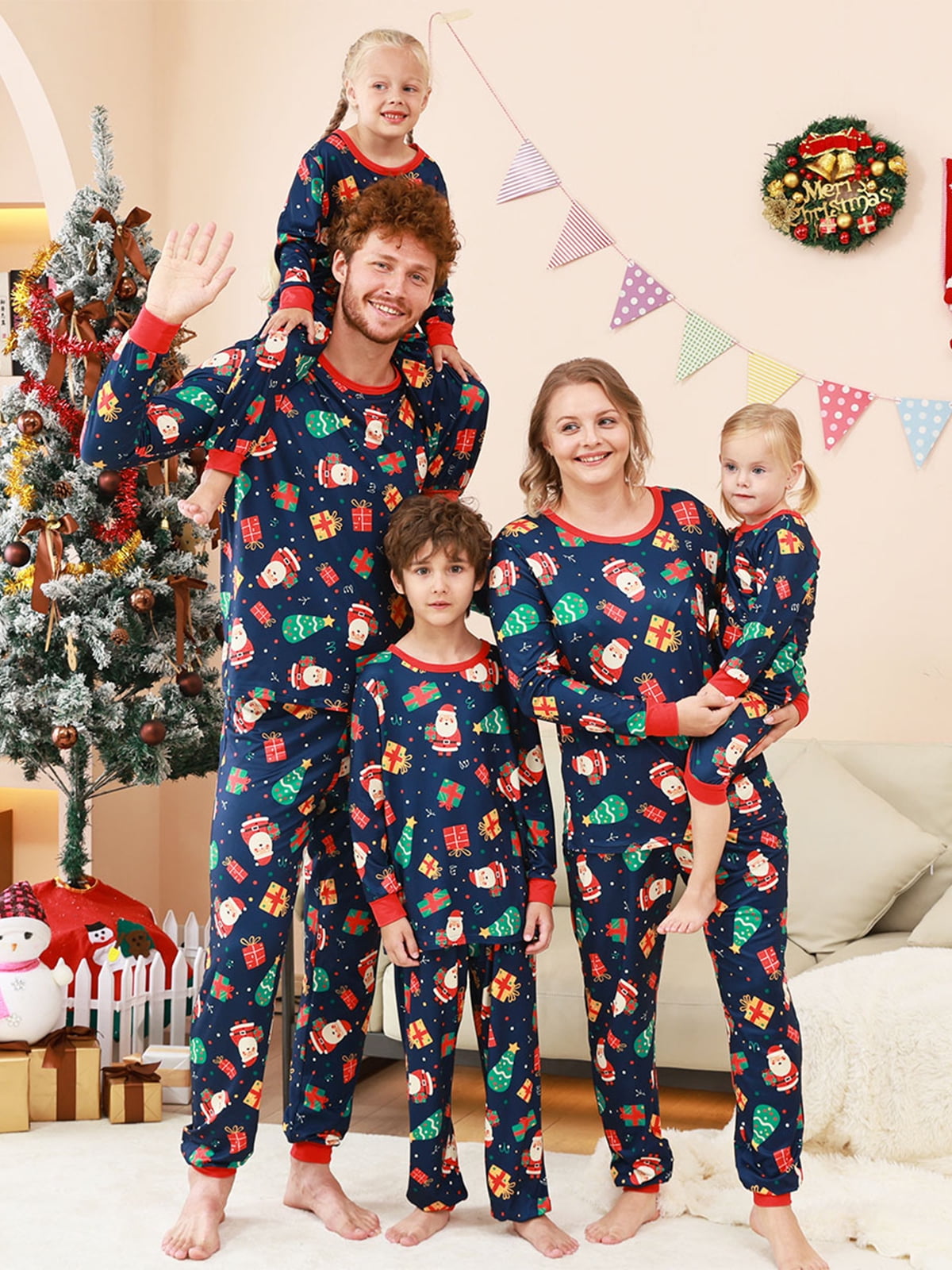 DAKIMOE Christmas Pajamas for Family Matching Sets Couples Xmas Pjs ...