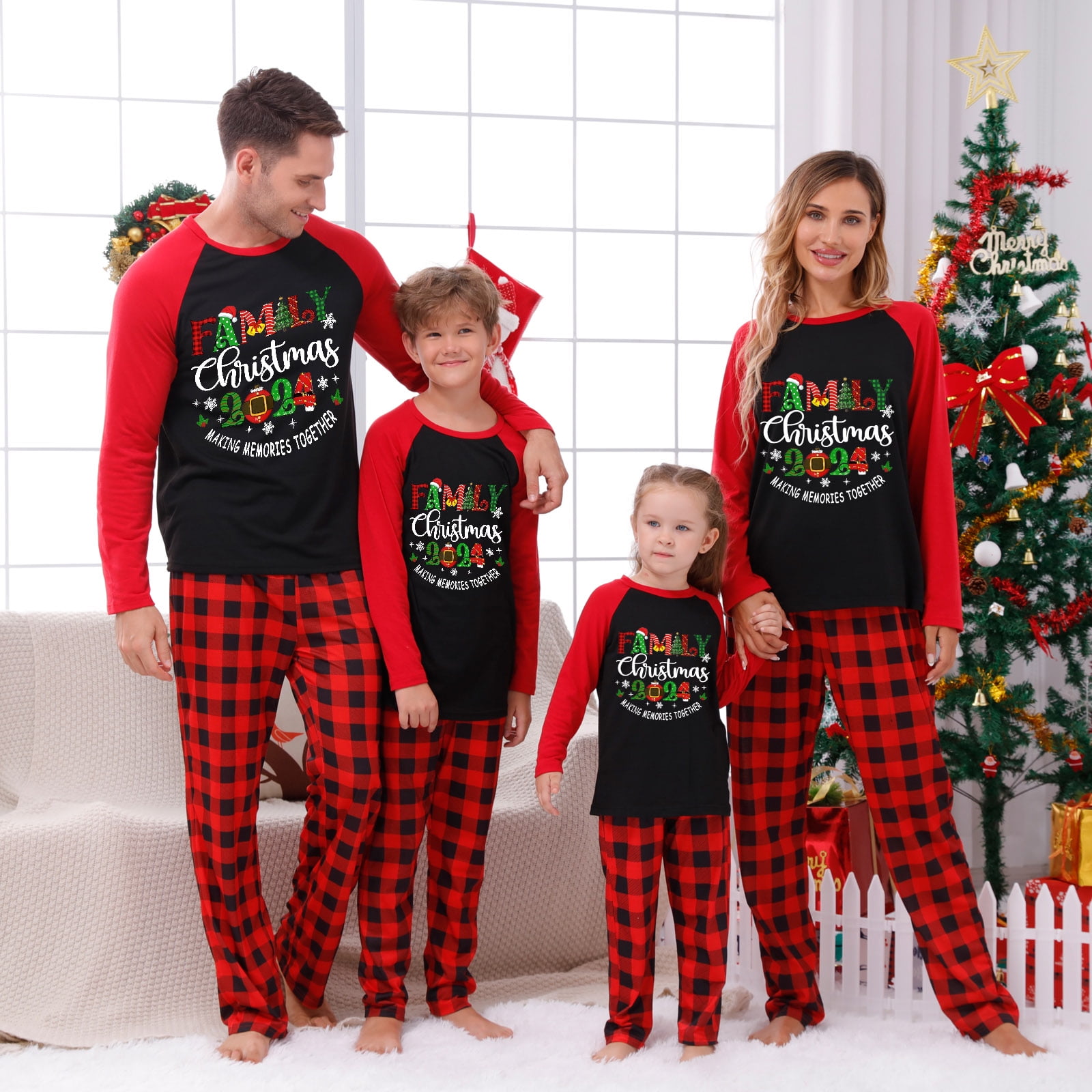 DAKIMOE Family Matching Christmas Pajamas Holiday Couple PJ Set Men and ...