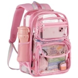 DAKIMOE Fashion Clear Backpack Heavy Duty PVC Transparent Bag See ...