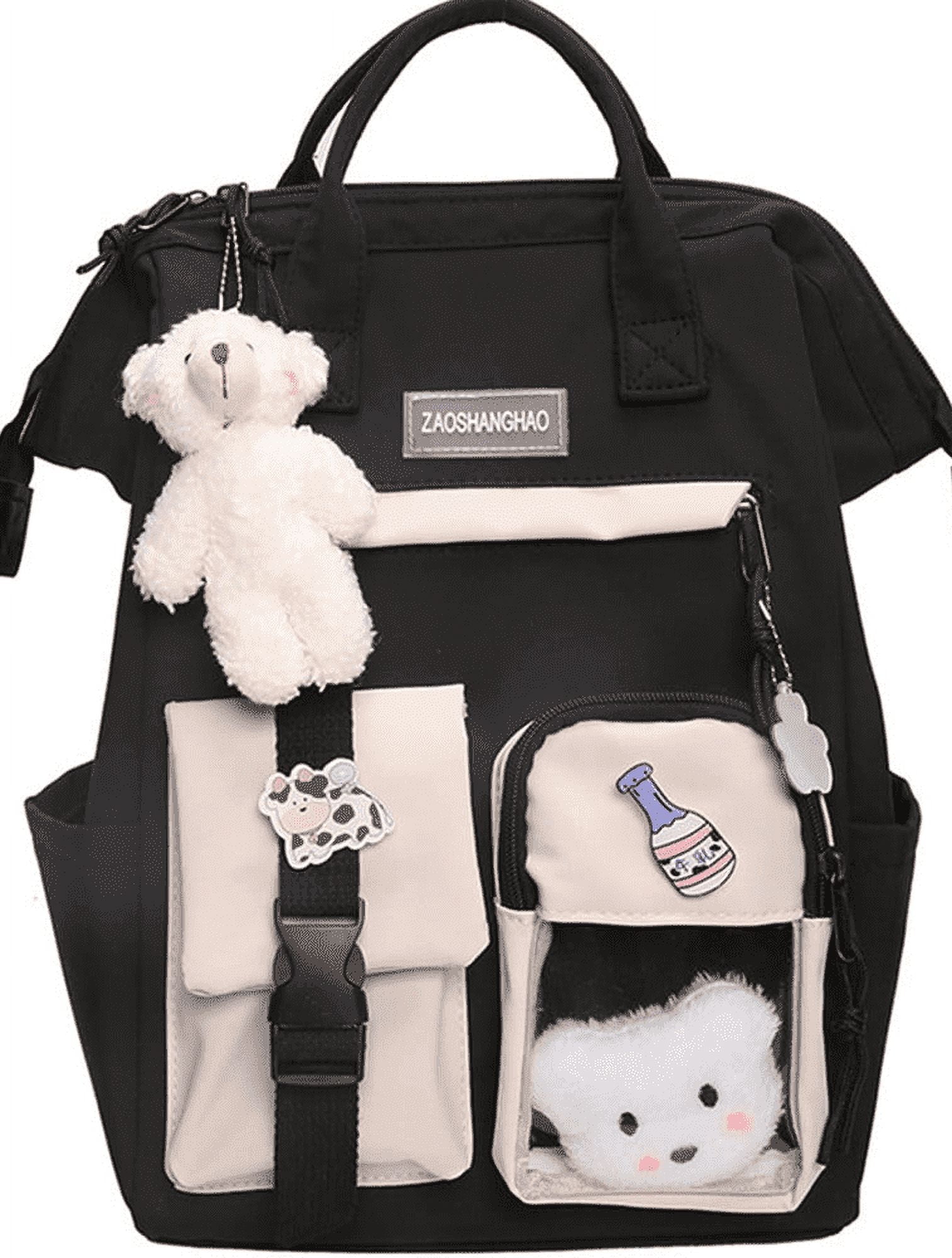 SANMADROLA Kawaii Girl's Backpack with Pin and Accessories for School ...