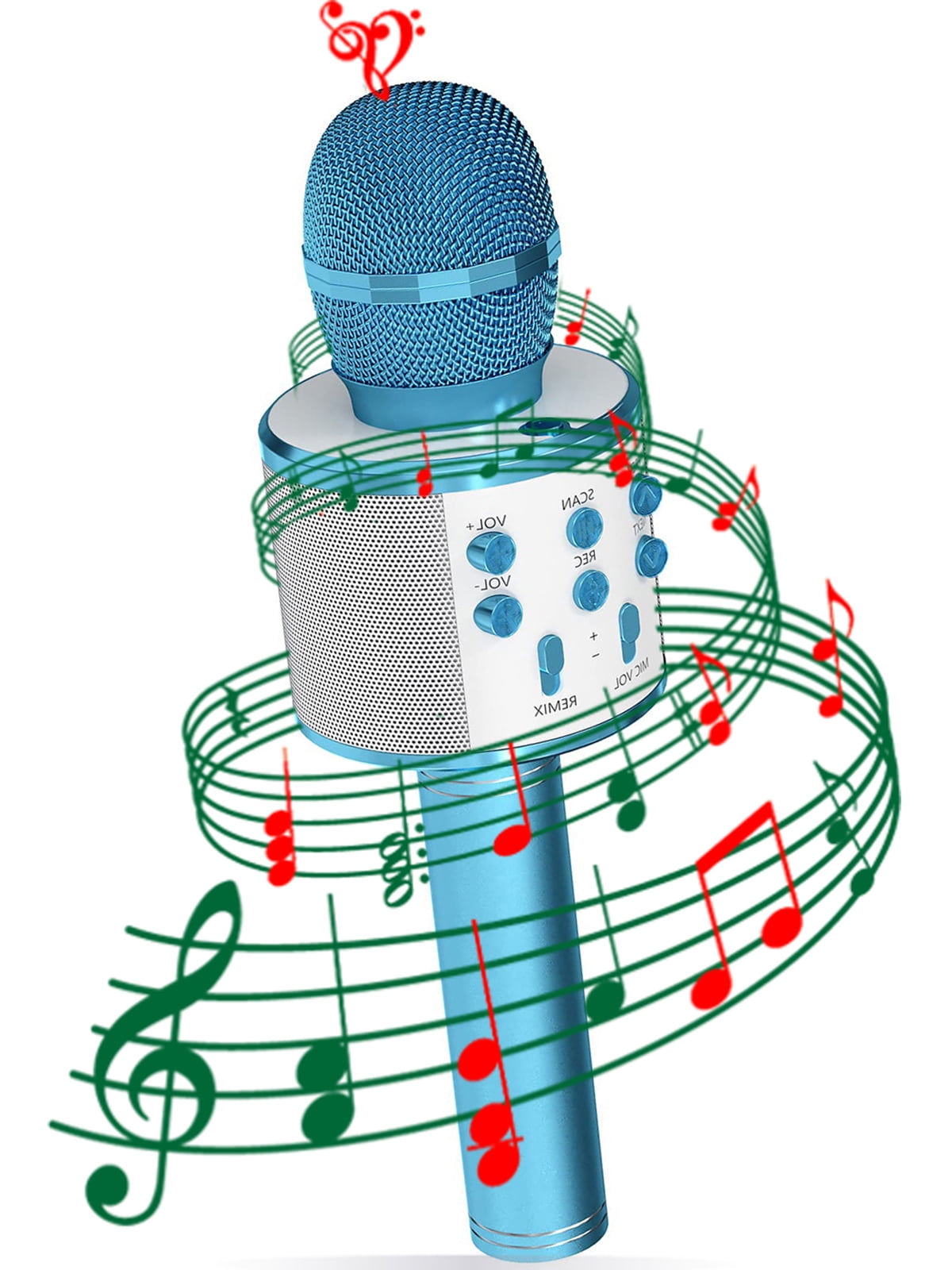 DAKIMOE Kids Karaoke Microphone, Wireless Bluetooth, Portable Handheld ...