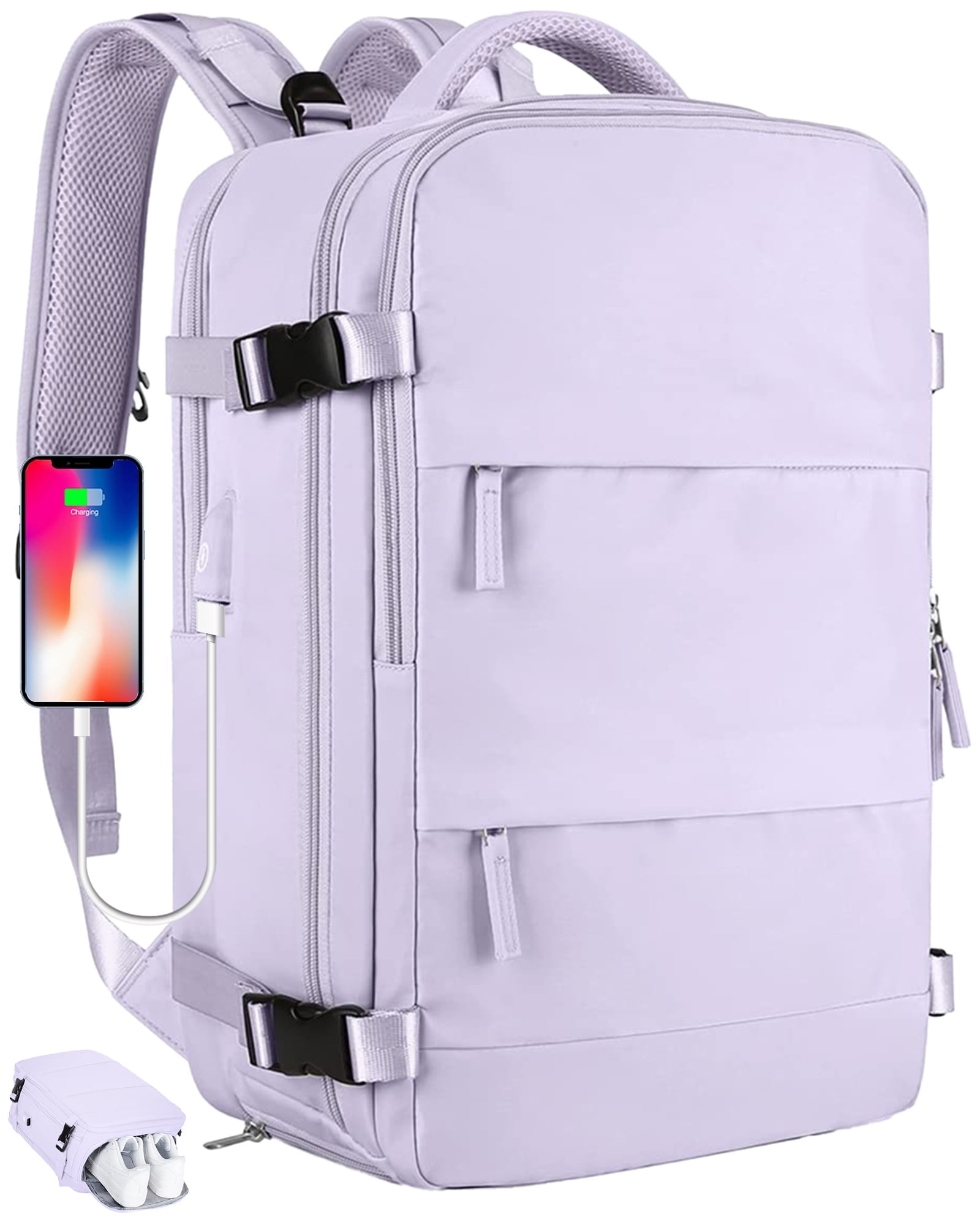 DAKIMOE Large Travel Backpack for Women Men Laptop Bag Airline Approved ...