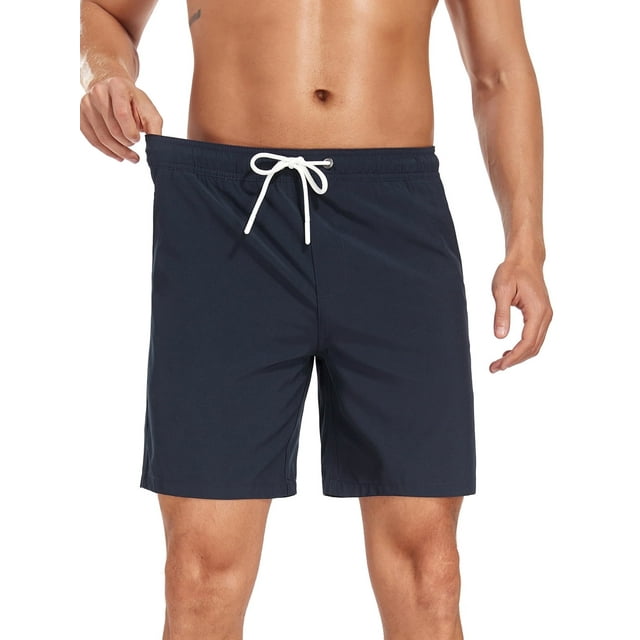 DAKIMOE Mens Swim Trunks with Compression Liner Quick Dry Sports Beach ...