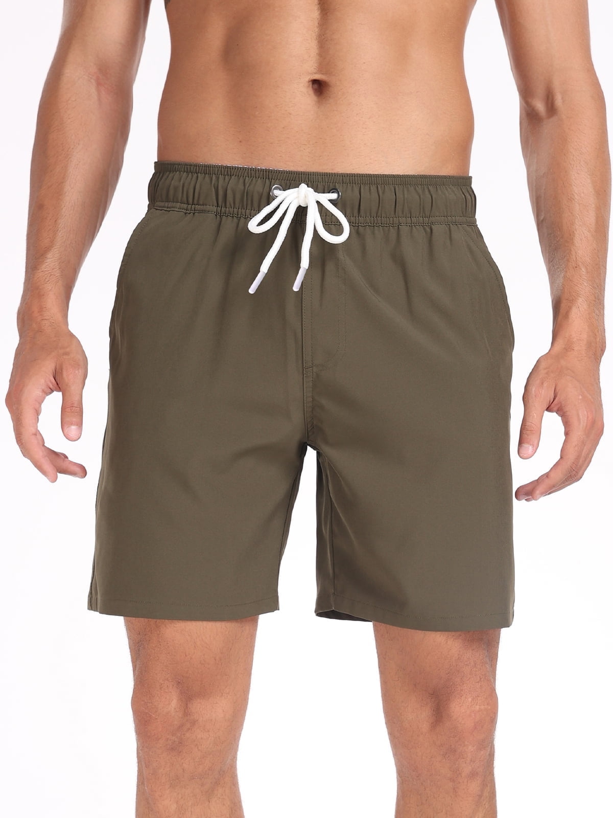 DAKIMOE Mens Swim Trunks with Compression Liner Quick Dry Sports Beach ...