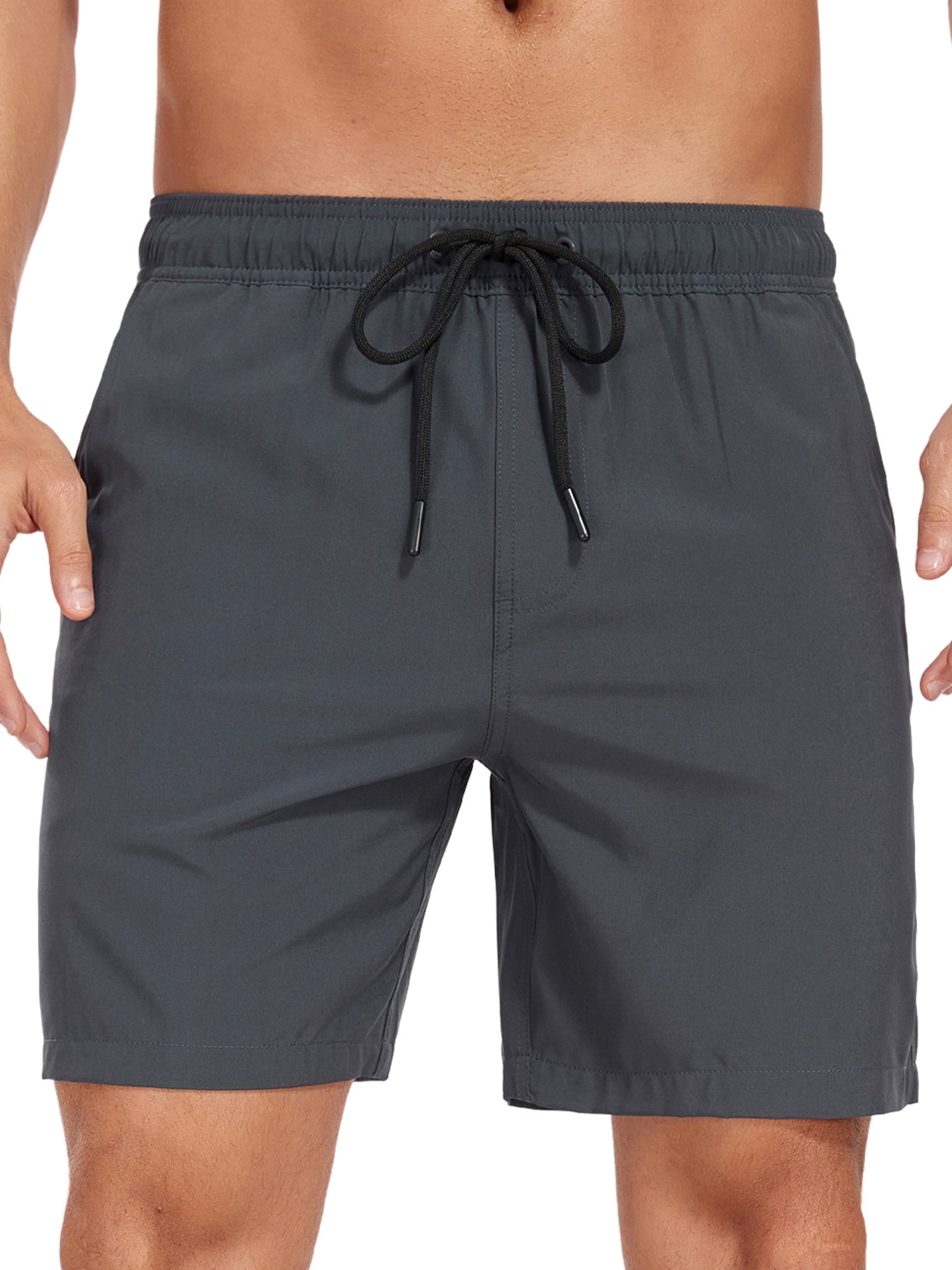 DAKIMOE Men's Swim Trunks with Compression Liner Quick Dry Beach Shorts ...