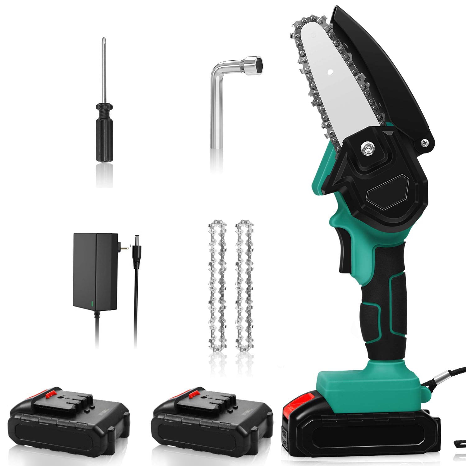 DAKIMOE Handheld Mini Chainsaw, Cordless Electric Saw, 24V Rechargeable ...