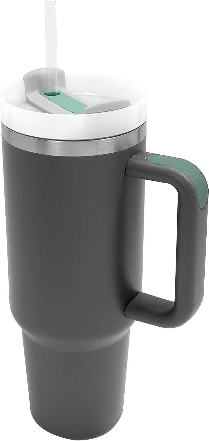 DAKIMOE Stainless Steel Vacuum Insulated Tumbler 40 oz with Straw Lids ...