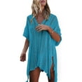 DAKIMOE Swimsuit Cover Up for Women V Neck Loose Beach Bathing Suit ...