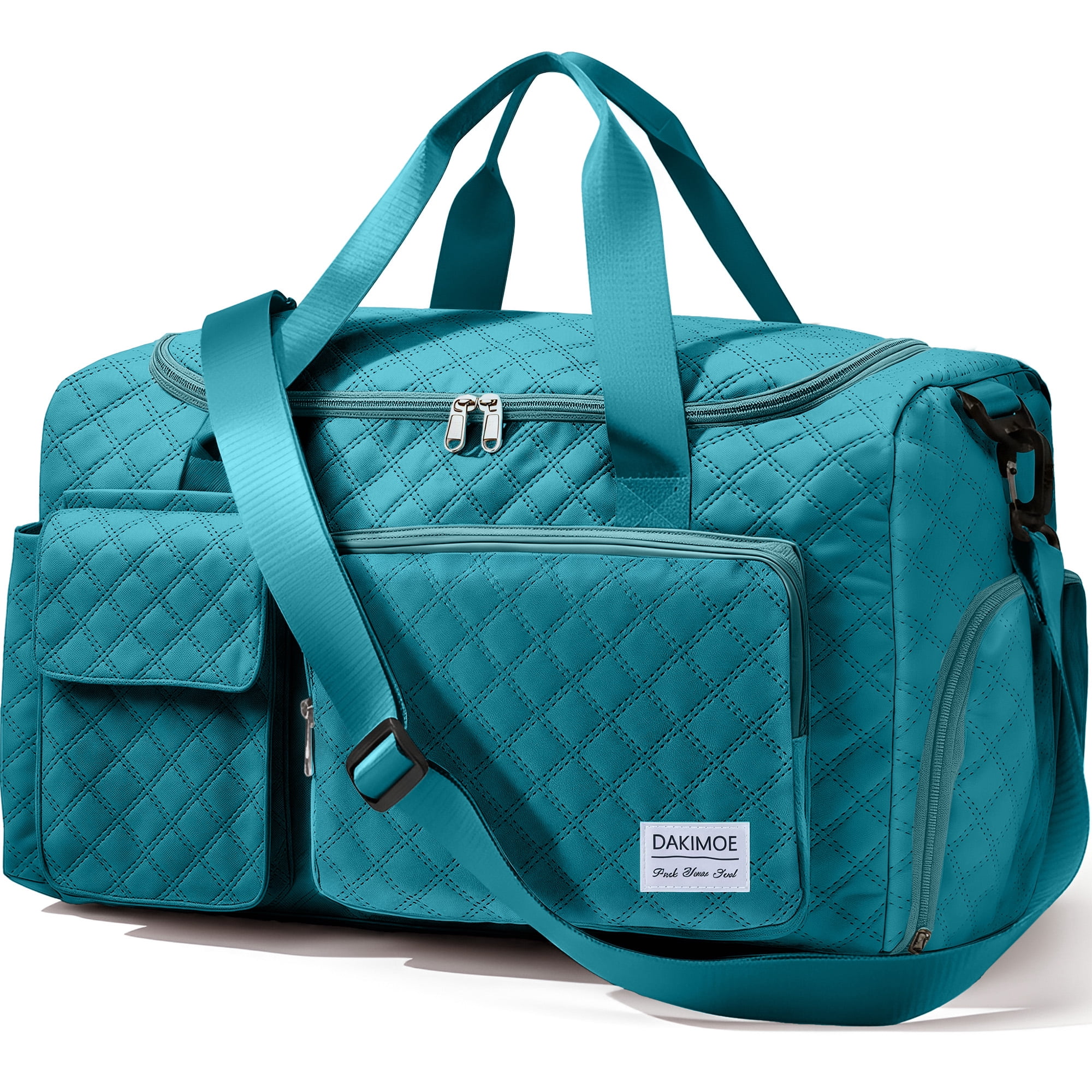 DAKIMOE Weekender Travel Duffle Bag, Waterproof Nylon Gym Bag with Wet ...