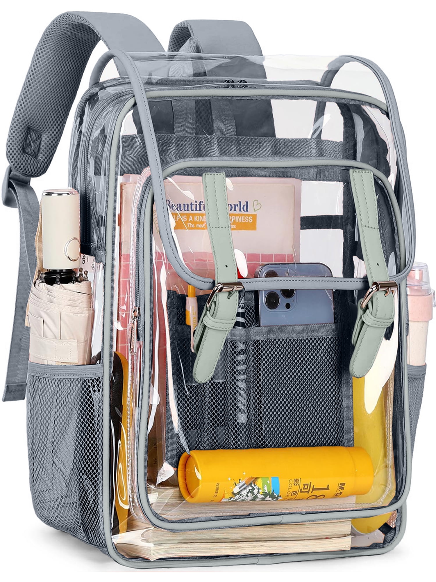 DAKIMOE Clear Backpack Heavy Duty PVC Transparent Backpack Waterproof ...