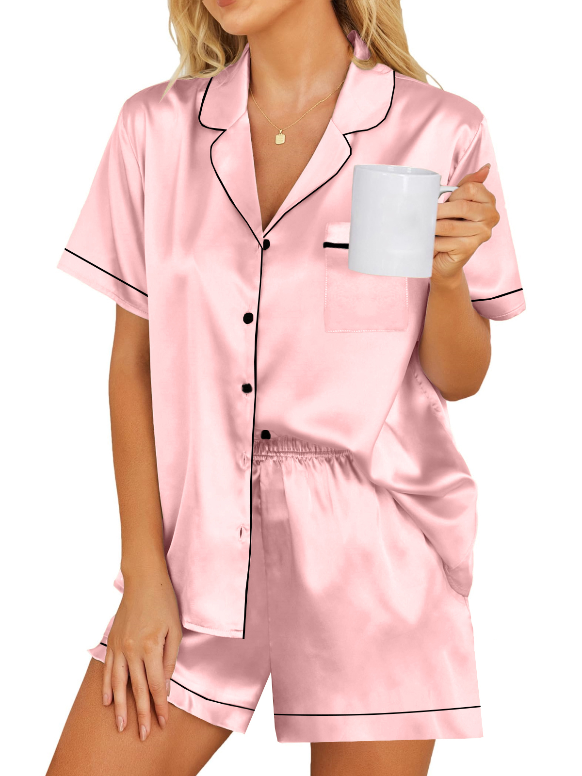 Women's Shorts Pajama Set Short Sleeve Sleepwear Nightwear Pjs S-XXL ...