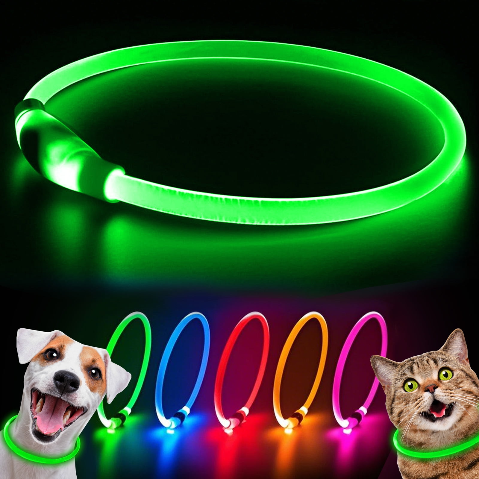Teddy Run Glow Collar for Dogs, Glow in The Dark Dog Collar with 3 ...