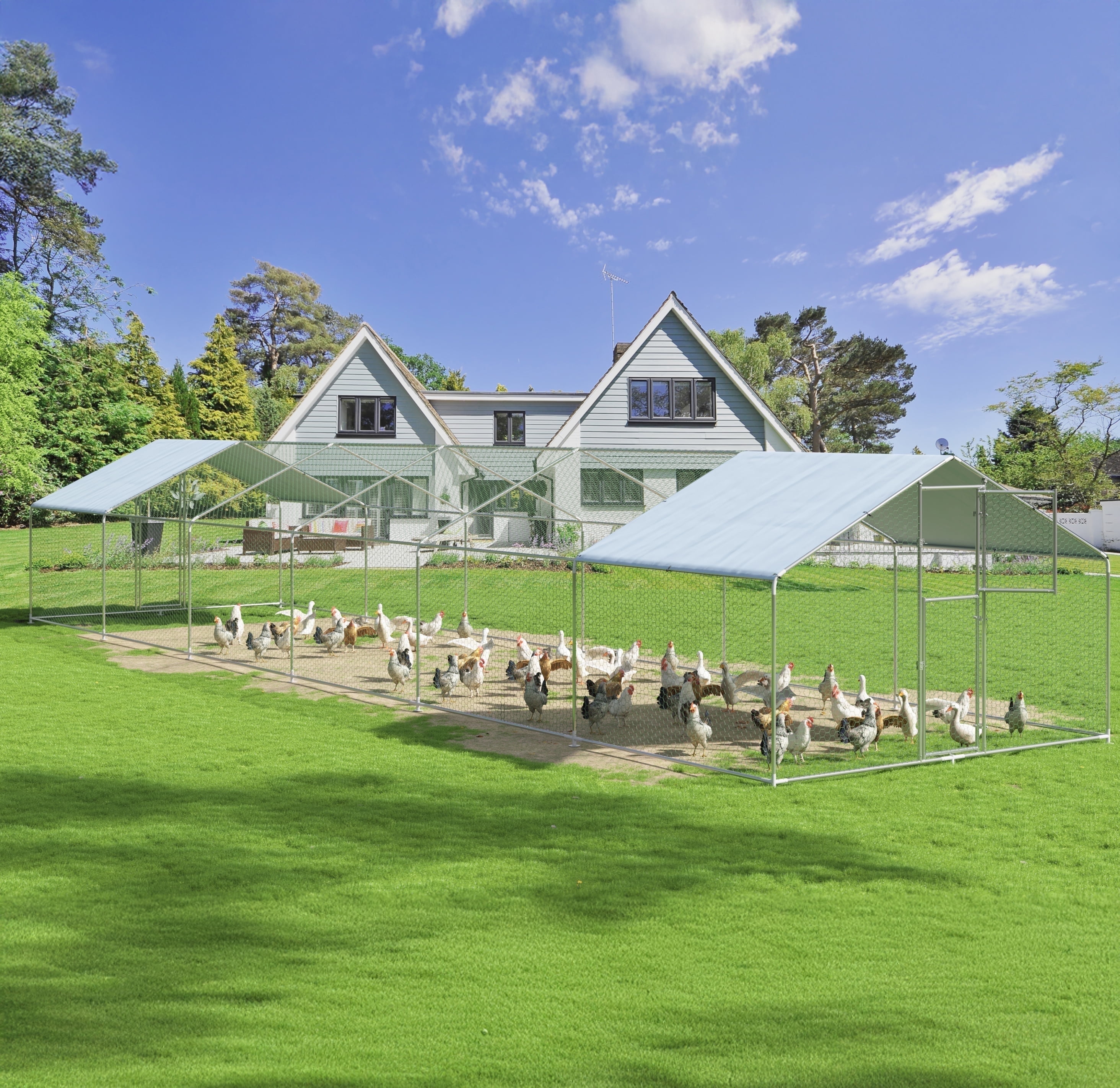 Betisef Chicken Coop,Large Metal Chicken Run Pen,Walk in Chicken Coops for 6/10 Chickens ...