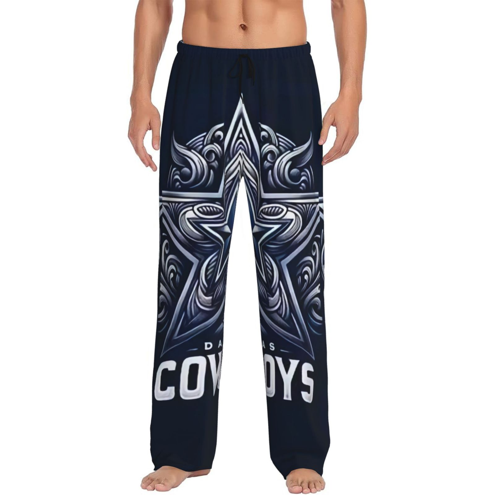 DAL Cowboyss Football team pattern customized men's home long pajama ...