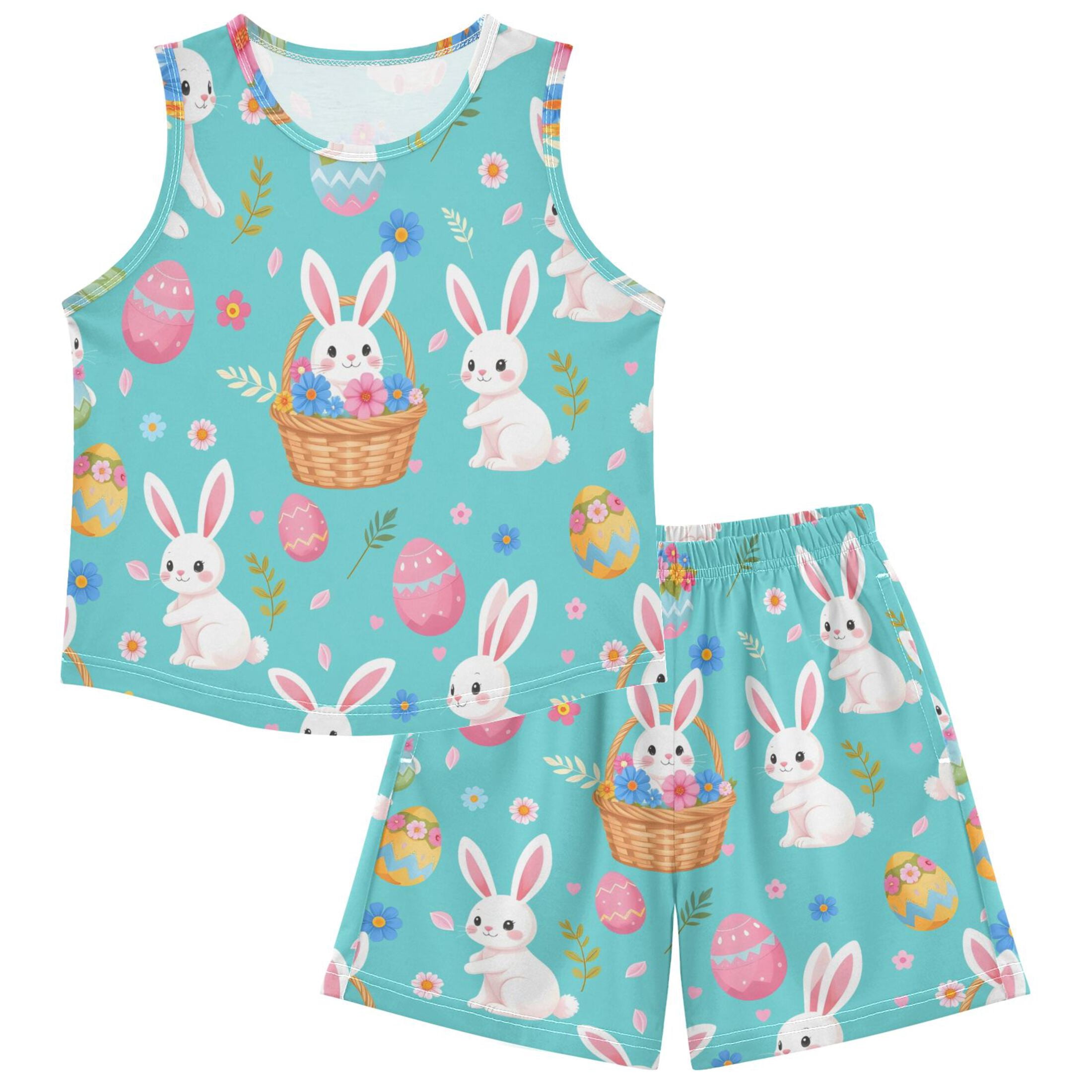 DALAWU Cartoon Rabbit Easter Egg Pattern For Ultra-Soft Pajama ...