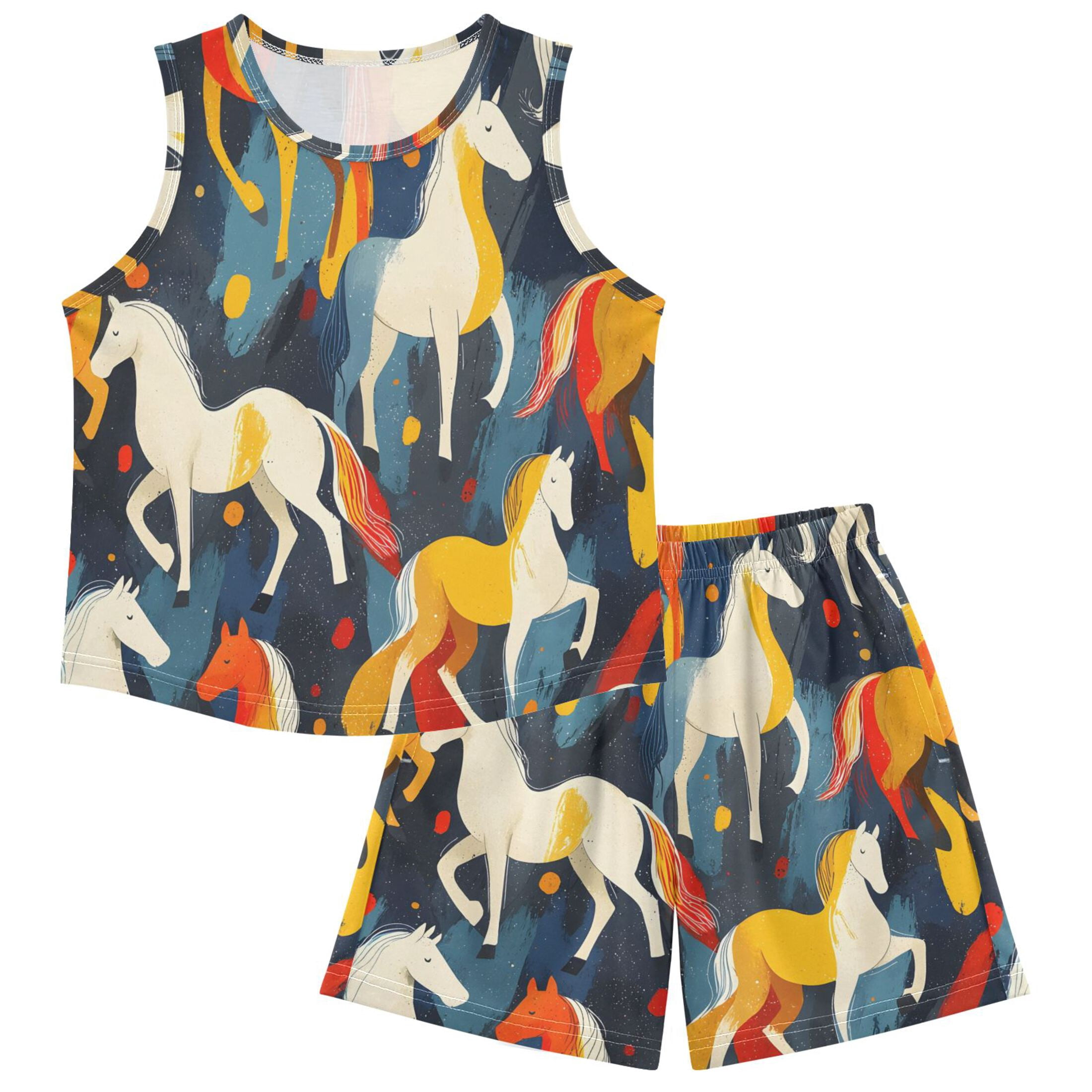 DALAWU Colorful Horse Splash Pattern For Ultra-Soft Pajama Breathable ...