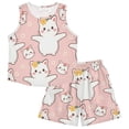 DALAWU Cute Cat Little White Flower Pattern For Ultra-Soft Pajama ...