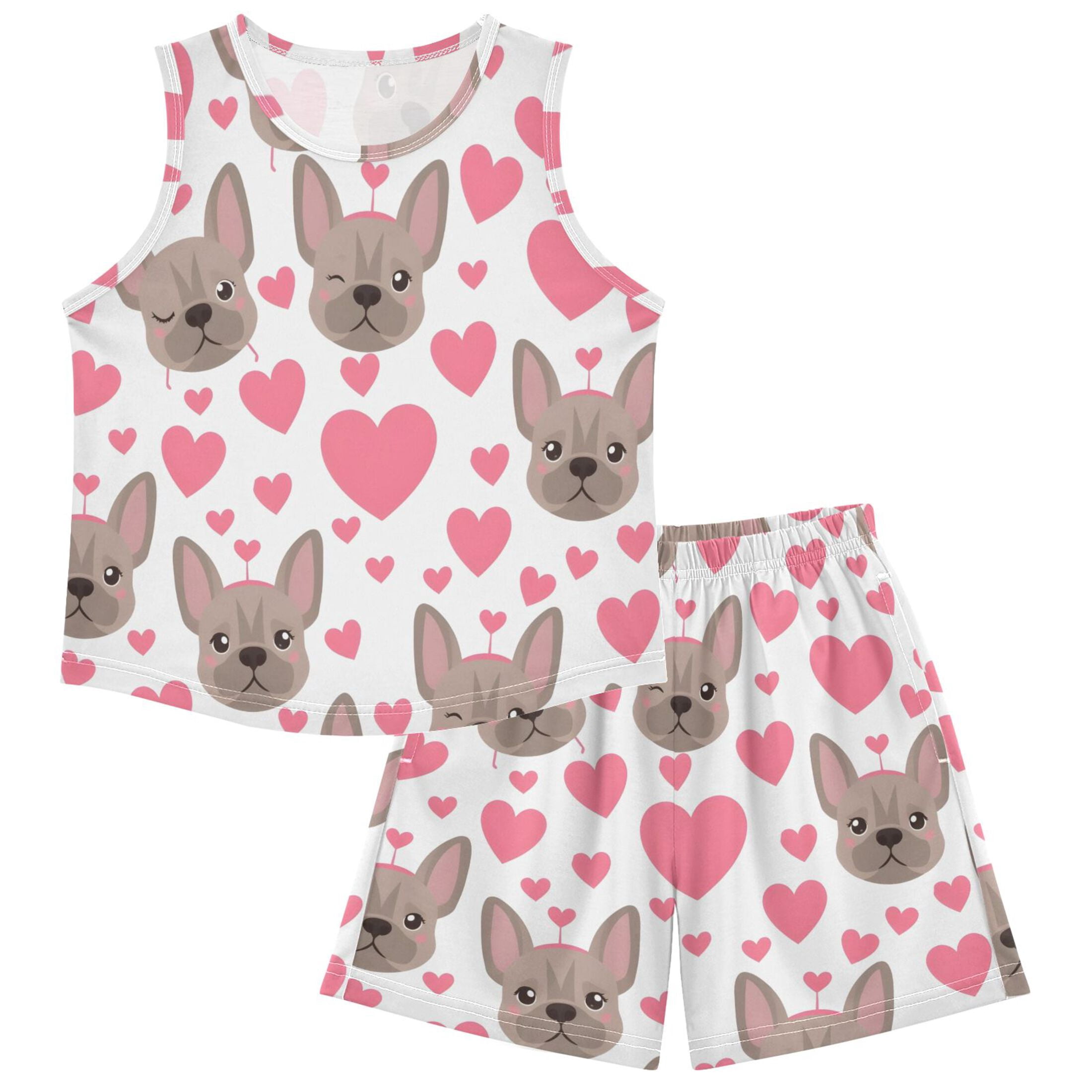 DALAWU Dog Heart White Background For Ultra-Soft Pajama Breathable ...