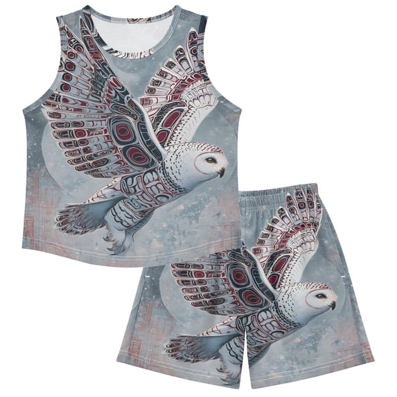 DALAWU Filigree Sky Owl For Ultra-Soft Pajama Breathable Sleeveless ...