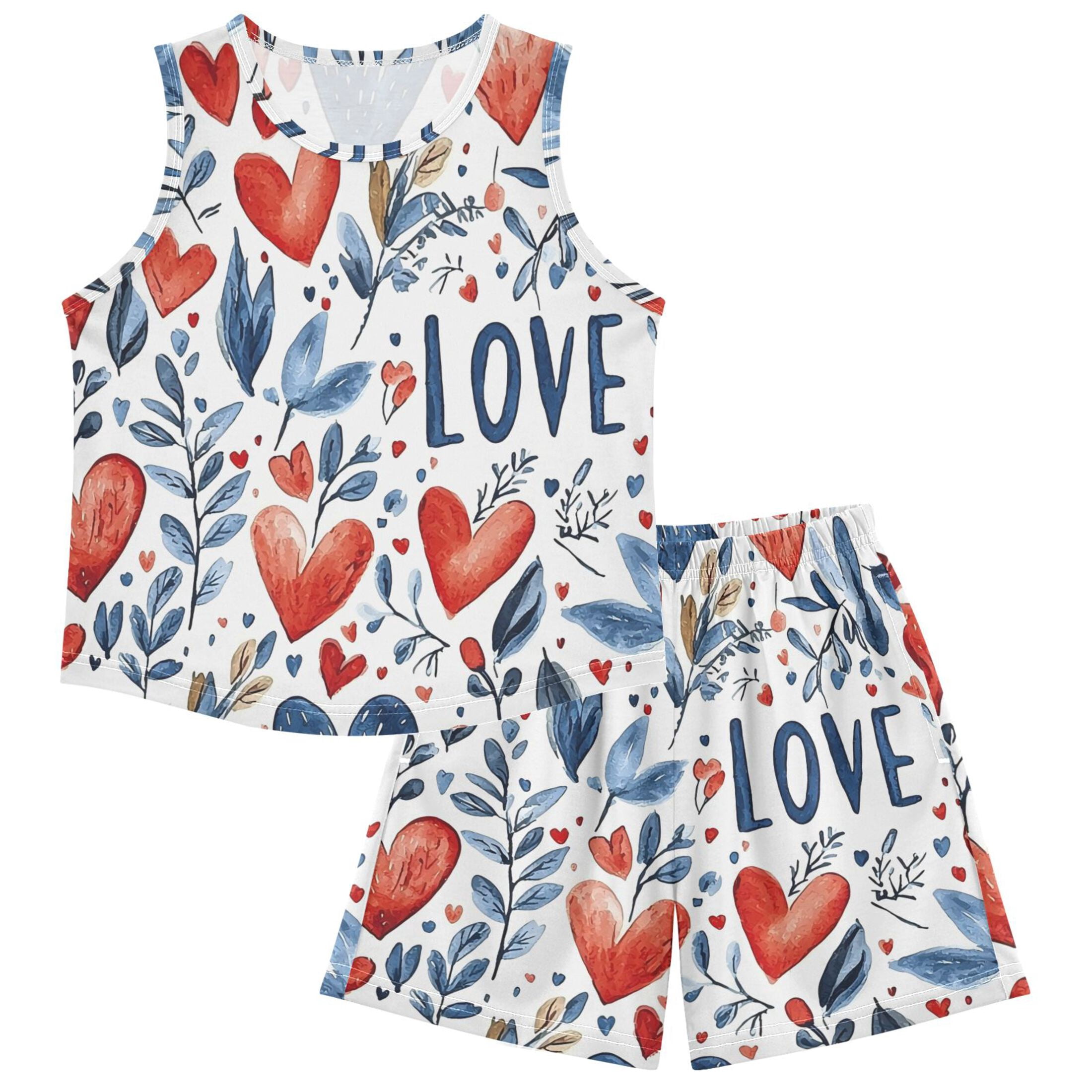 DALAWU Flower Tile Leaves Hearts Pattern For Ultra-Soft Pajama ...