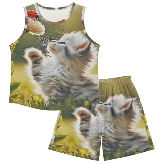 DALAWU Kitten and Ladybug For Ultra-Soft Pajama Breathable Sleeveless ...