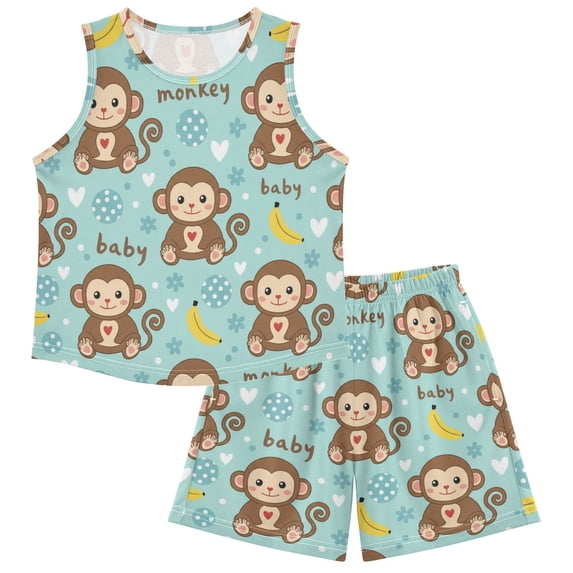 DALAWU Monkey Bananas For Ultra-Soft Pajama Breathable Sleeveless ...