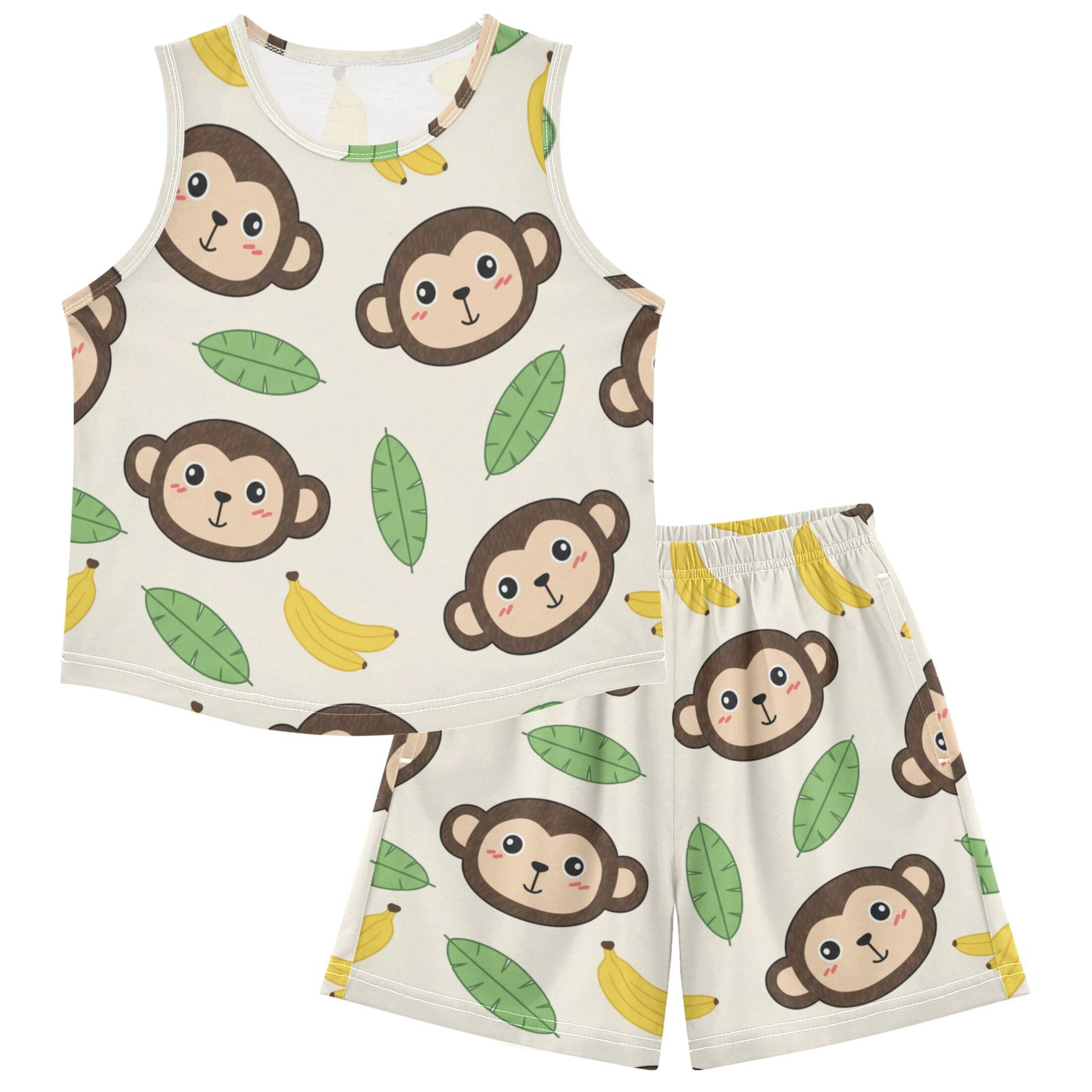 DALAWU Monkey with Banana and Leaves For Ultra-Soft Pajama Breathable ...