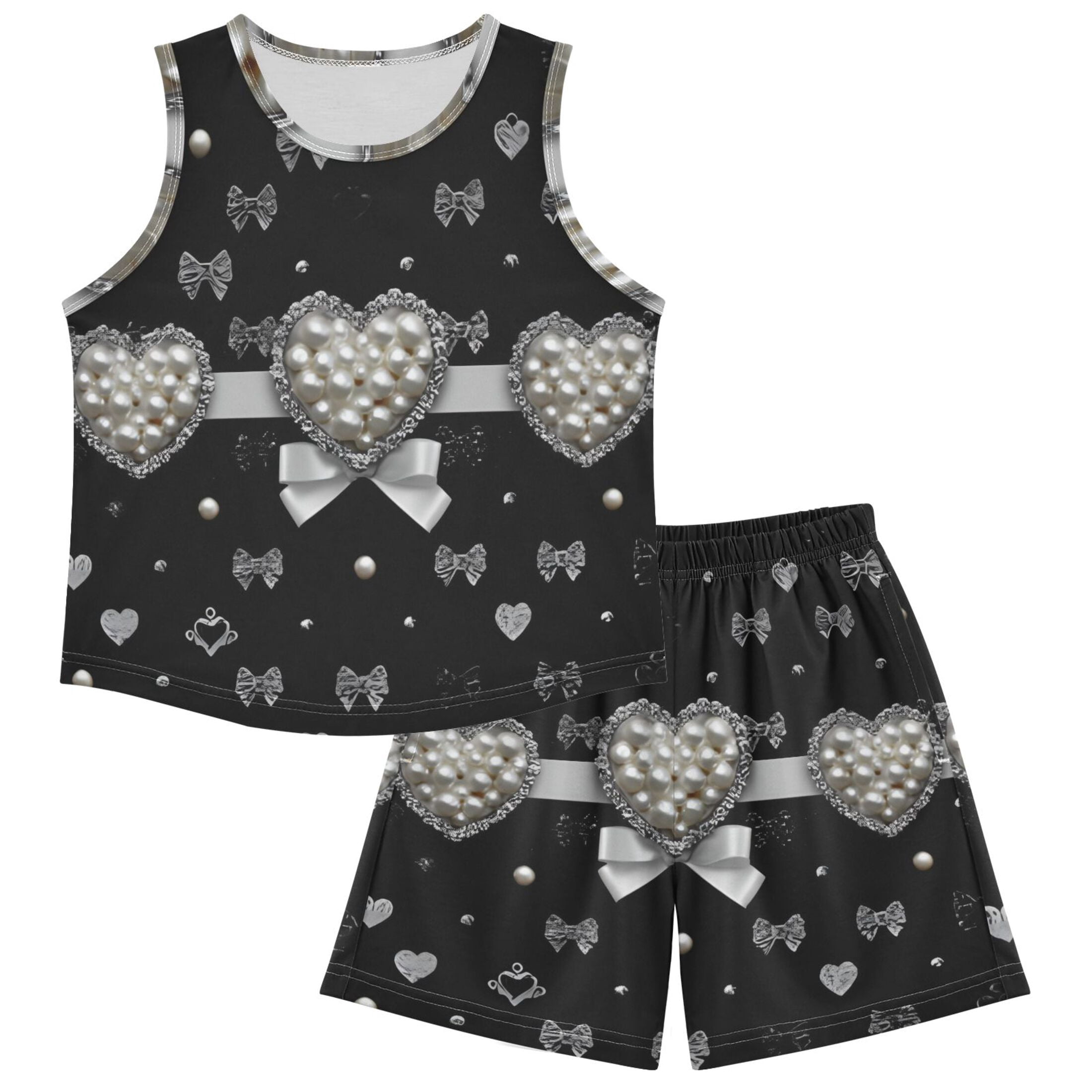 DALAWU Pearl Heart Bows For Ultra-Soft Pajama Breathable Sleeveless ...