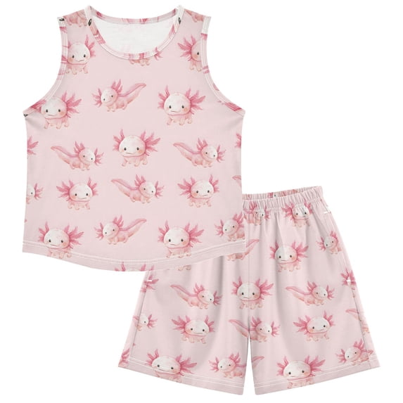 DALAWU Pink Axolotls Illustrat Pattern For Ultra-Soft Pajama Breathable ...