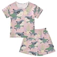 DALAWU Pirate Shark Seaweed Bubbles Pattern Cotton Short Sleeve Pajama ...