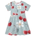 DALAWU Short Sleeve Dress A-line Silhouette Berry & Daisy Summer Of ...