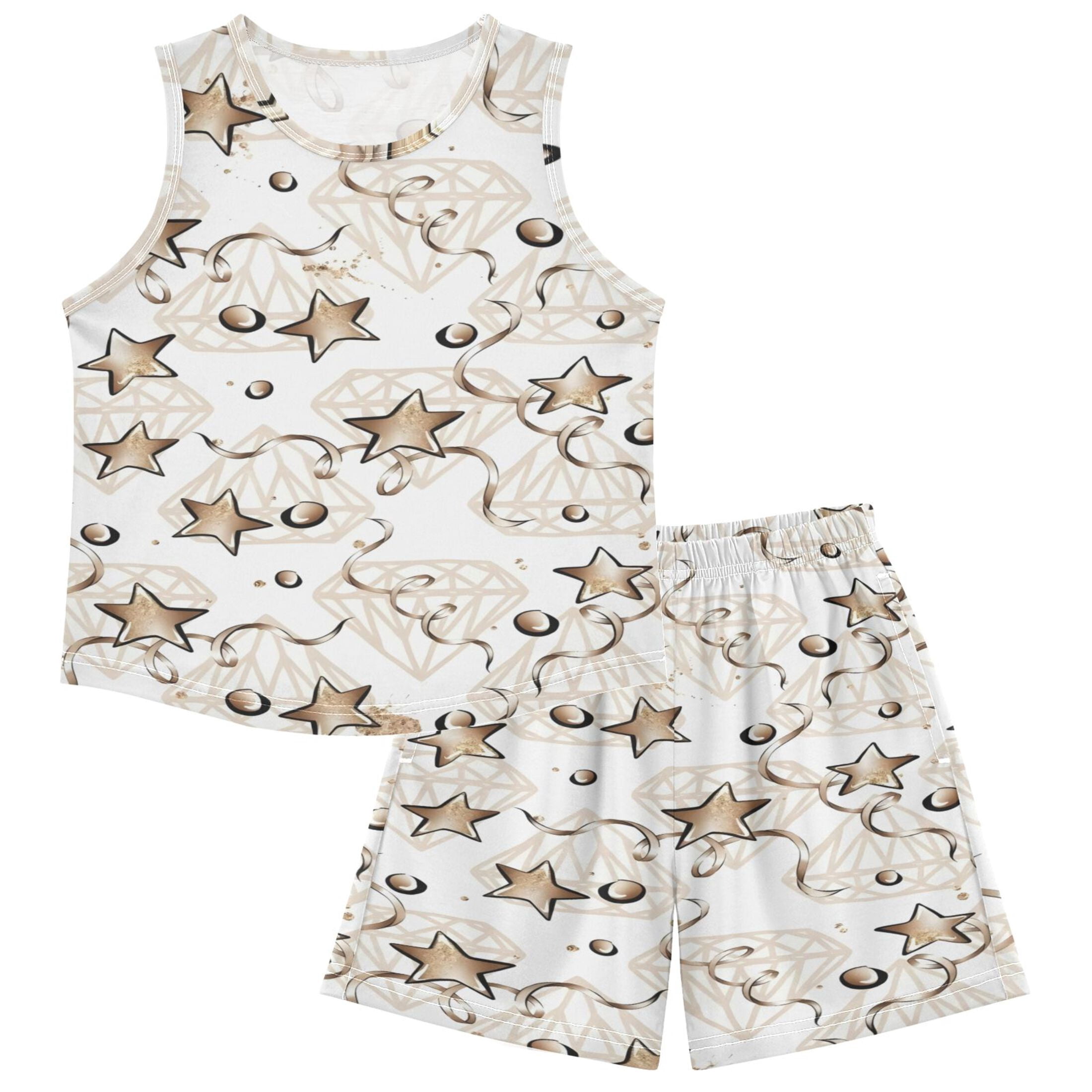 DALAWU Star Swirl Design For Ultra-Soft Pajama Breathable Sleeveless ...